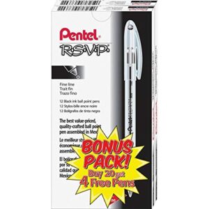 pentel r.s.v.p. ballpoint stick pens (bk90asw2)(pack of 24)