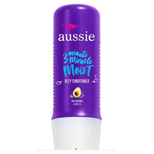 aussie paraben-free miracle moist 3 minute miracle w/ avocado for dry hair repair, 8.0 fl oz