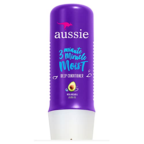 Aussie Paraben-Free Miracle Moist 3 Minute Miracle w/ Avocado for Dry Hair Repair, 8.0 fl oz