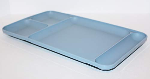 Tupperware Vintage Country Blue Divided Cafeteria Style Dining Tray