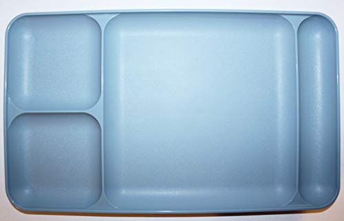 Tupperware Vintage Country Blue Divided Cafeteria Style Dining Tray