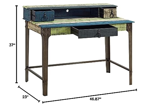 Powell Furniture Calypso Desk, Wood with Multi Color Accents, , 46.75 x 37 x 23.13