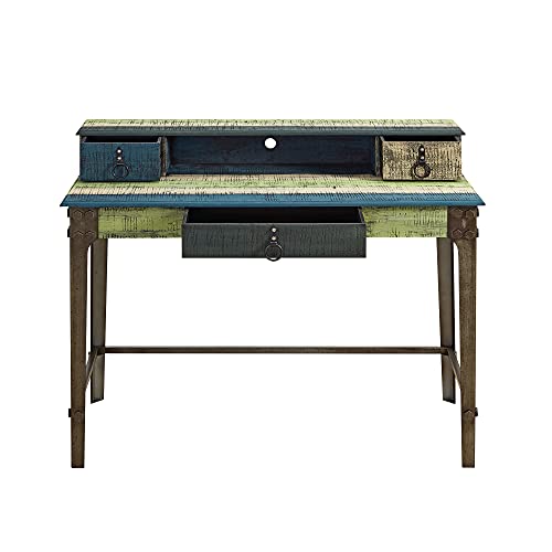 Powell Furniture Calypso Desk, Wood with Multi Color Accents, , 46.75 x 37 x 23.13