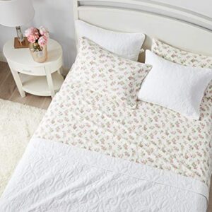 Laura Ashley Home - Queen Sheets, Cotton Flannel Bedding Set, Brushed for Extra Softness & Comfort (Audrey, Queen)