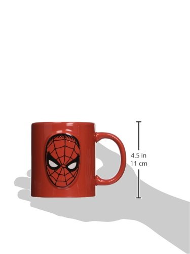 ICUP Marvel Spider-Man Face Embossed Logo Ceramic Mug, 20 oz, Clear