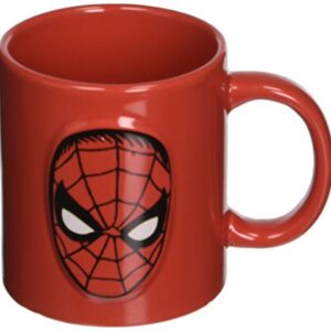 ICUP Marvel Spider-Man Face Embossed Logo Ceramic Mug, 20 oz, Clear