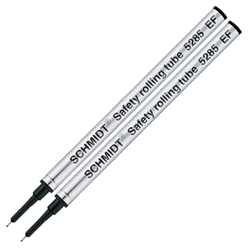 SCHMIDT 2 Pack 5285 Extra Fine Rollerball Metal Refill - Black Ink