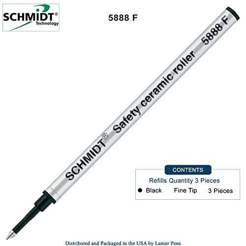 3 Pack - Black 5888 Fine Tip Schmidt Metal Refill