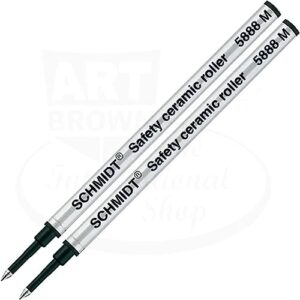 schmidt 2 pack 5888 black medium rollerball metal refill