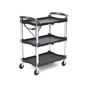 Olympia Tools 85-188 Pack-N-Roll Folding Collapsible Service Cart, Black, 50 Lb. Load Capacity per Shelf