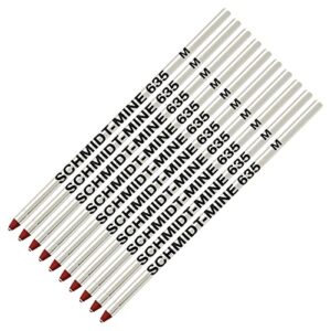 10 pack - schmidt 635 mini d1 refills - red