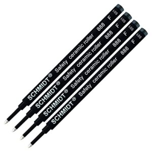 4 pack - schmidt 888 black fine rollerball refill