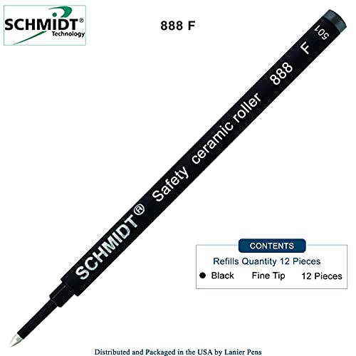 12 Pack - Schmidt 888 Black Fine Rollerball Refill