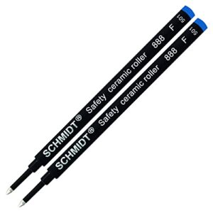 schmidt 2 pack - blue fine tip 888 rollerball refill