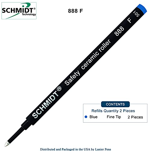 SCHMIDT 2 Pack - Blue Fine Tip 888 Rollerball Refill