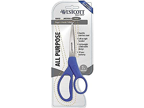 Westcott 43217 Preferred Line Stainless Steel Scissors, 7-Inch Long, Blue