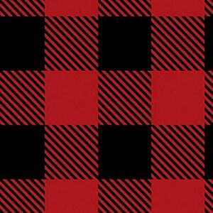 camelot fabrics black/red buffalo plaid fleece-camelot 60" 100% polyester 15yd, 15 piece