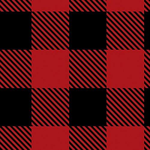 Camelot Fabrics Black/Red Buffalo Plaid Fleece-Camelot 60" 100% Polyester 15YD, 15 Piece