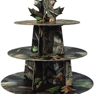 Havercamp Next Camo Party Cupcake Stand | 1 Count | Great for Hunter Themed Party, Camouflage Motif, Birthday Event, Graduation Party, Father's Day Celebration