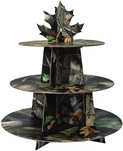 Havercamp Next Camo Party Cupcake Stand | 1 Count | Great for Hunter Themed Party, Camouflage Motif, Birthday Event, Graduation Party, Father's Day Celebration