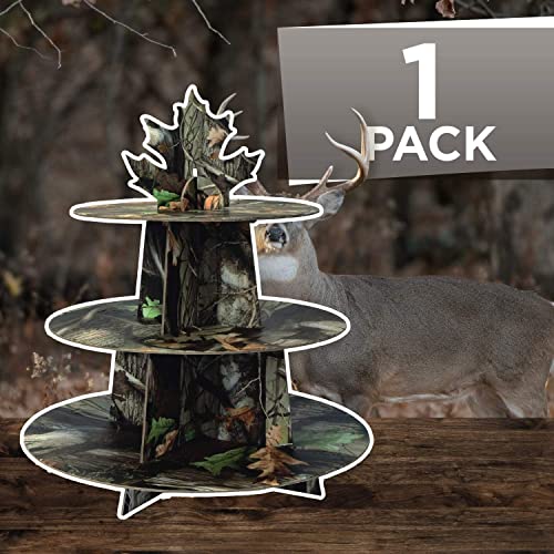 Havercamp Next Camo Party Cupcake Stand | 1 Count | Great for Hunter Themed Party, Camouflage Motif, Birthday Event, Graduation Party, Father's Day Celebration