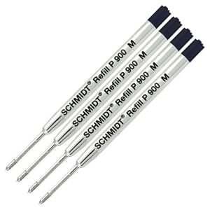 4 pack - ball point refill - black ink medium schmidt p900 parker style