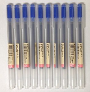 muji gel ink ballpoint pens 0.7mm blue color 10pcs