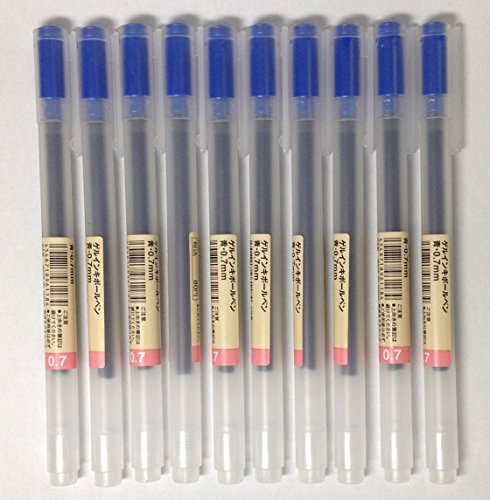 MUJI Gel Ink Ballpoint Pens 0.7mm Blue color 10pcs