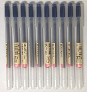 muji gel ink ballpoint pens 0.7mm blue-black 10pcs