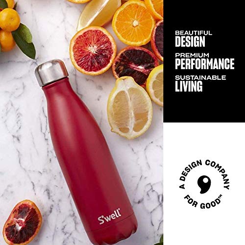 S'well Stainless Steel Water Bottle - 25 Fl Oz - Rowboat Red - Triple-Layered Vacuum-Insulated Containers Keeps Drinks Cold for 48 Hours and Hot for 24 - BPA-Free - Perfect for the Go