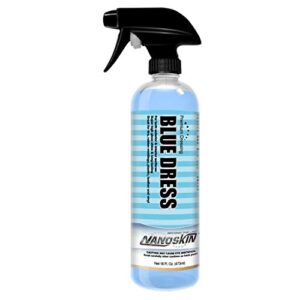 nanoskin blue dress premium dressing 16 oz. - sprayable interior & exterior dressing for car detailing | works on tire, vinyl, rubber, plastic & trim | safe for cars, trucks, motorcycles, rvs & more