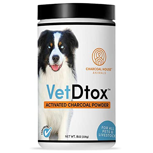 VetDtox 1qt Activated Charcoal Powder for All Kinds of Pets & Livestock, Dog, Cat, Chicken, Horses and More - for Diarrhea, Gas Relief, Liver Support