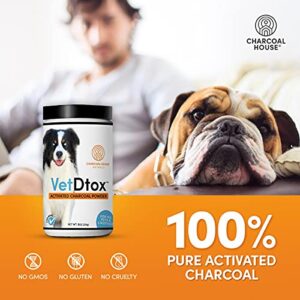 VetDtox 1qt Activated Charcoal Powder for All Kinds of Pets & Livestock, Dog, Cat, Chicken, Horses and More - for Diarrhea, Gas Relief, Liver Support