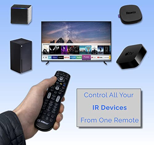 Inteset 4-in-1 Universal Backlit IR Learning Remote for use with Apple TV, Xbox Series X/S, Roku, Media Center/Kodi, Nvidia Shield, Most Streamers & Other A/V Devices