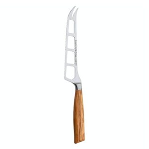 messermeister oliva elite 5.5” cheese & tomato knife - fine german steel alloy blade & natural mediterranean olive wood handle - rust resistant & easy to maintain