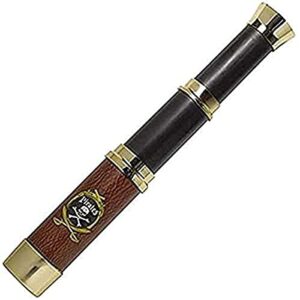 amscan 840853 black pirate spyglass telescope, 1 piece black/brown, 12"