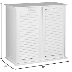 Household Essentials Tilt-Out Laundry Sorter Cabinet with Shutter Front, White