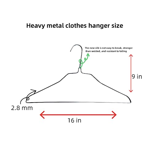 BriaUSA Metal Clothes Hangers 50 Pack Silver Color Galvanized Wire Hangers Length 16 inch Thickness 13 Gauge