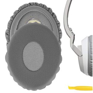 geekria quickfit replacement ear pads for bose on-ear oe2, oe2i headphones ear cushions, headset earpads, ear cups cover repair parts (grey)