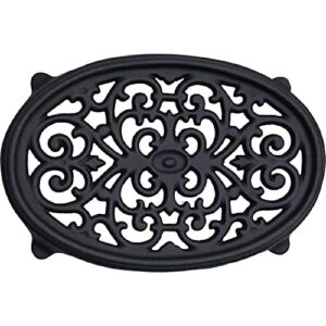 matte black oval filigree steamer trivet