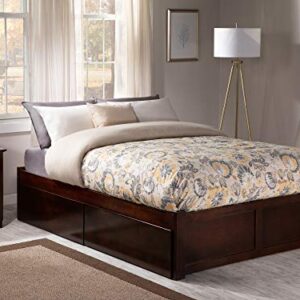 AFI Concord King Platform Bed with Flat Panel Footboard and Urban Bed Drawers in Walnut