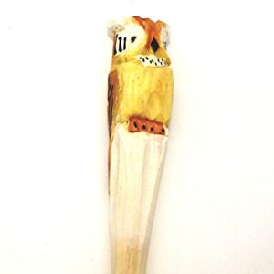 Handmade Carved Ballpoint Pen Owl style Natural Wooden Carving Cute Animal Refillable Pen 1pc/owl from Nument