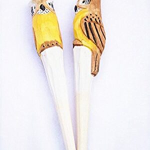 Handmade Carved Ballpoint Pen Owl style Natural Wooden Carving Cute Animal Refillable Pen 1pc/owl from Nument