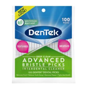 DenTek Deep Clean Bristle Picks, Removes Food & Plaque, 100 Count, (Pack of 6)