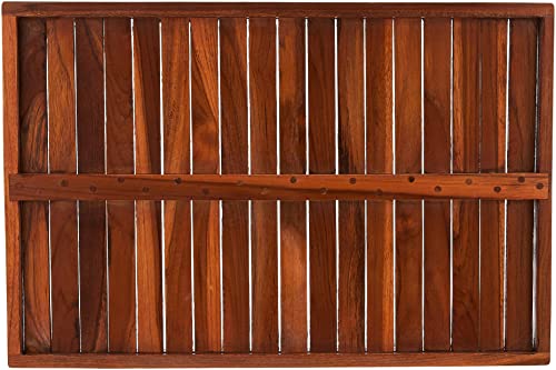 Bare Decor Vivi Spa/Serving Tray in Solid Teak Wood, Brown, 15.75x23.5