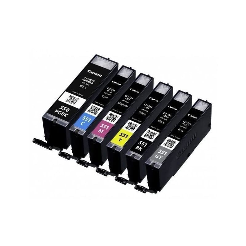 Canon Ink Cartridge for Pgi550Pgbk/Cli551 - Multicolour (Pack of 6)