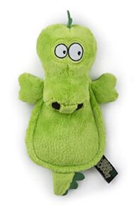 hear doggy flatties with chew guard technology dog toy, gator, large, green, model:58546