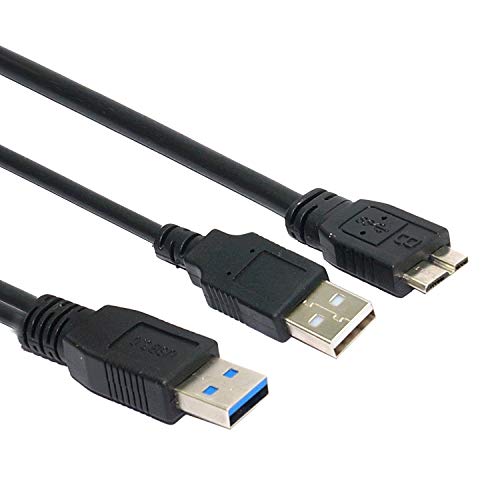 SAITECH IT 1 feet USB 3.0 Dual Power Y Shape 2 X Type a to Micro B high Speed Upto 5 Gbps Data Transfer Cable for External Hard Drives