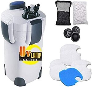 sunsun hw303b 370gph pro canister filter kit with 9-watt uv sterilizer