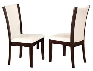 crown mark camelia side chair white - set of 2